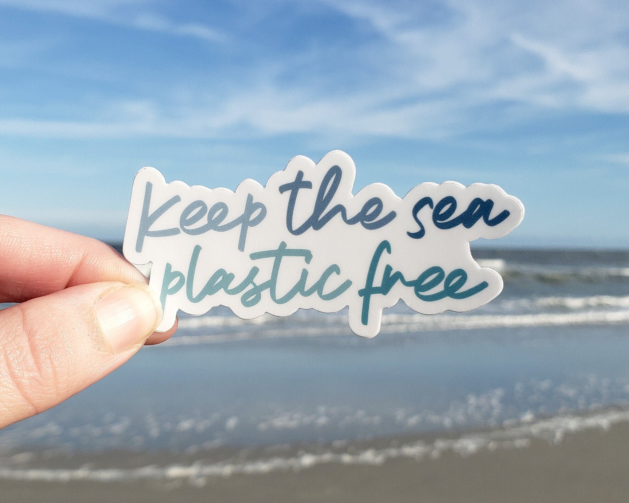 Keep the Sea Plastic Free Vinyl Sticker waterproof weather | Etsy