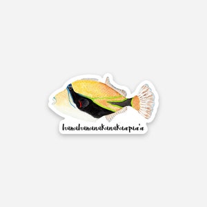 Hawaiian Humu Fish Vinyl Sticker || Ocean Stickers Surf Sticker Summer ...