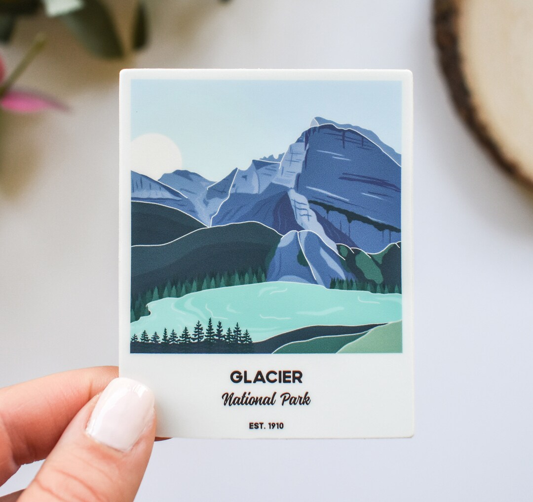 Glacier National Park "instant Photo" Vinyl Sticker || Hiking Stickers ...
