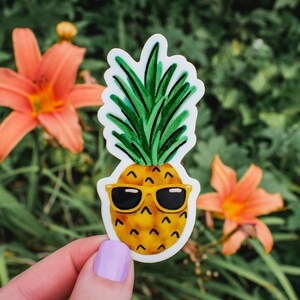Cool Pineapple Vinyl Sticker || Ocean Stickers Surf Sticker Summer ...