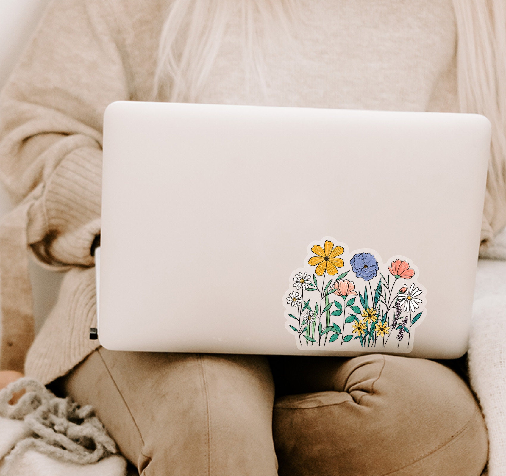 Wildflowers in Bloom Clear Vinyl Sticker || Outdoor Nature Stickers ...