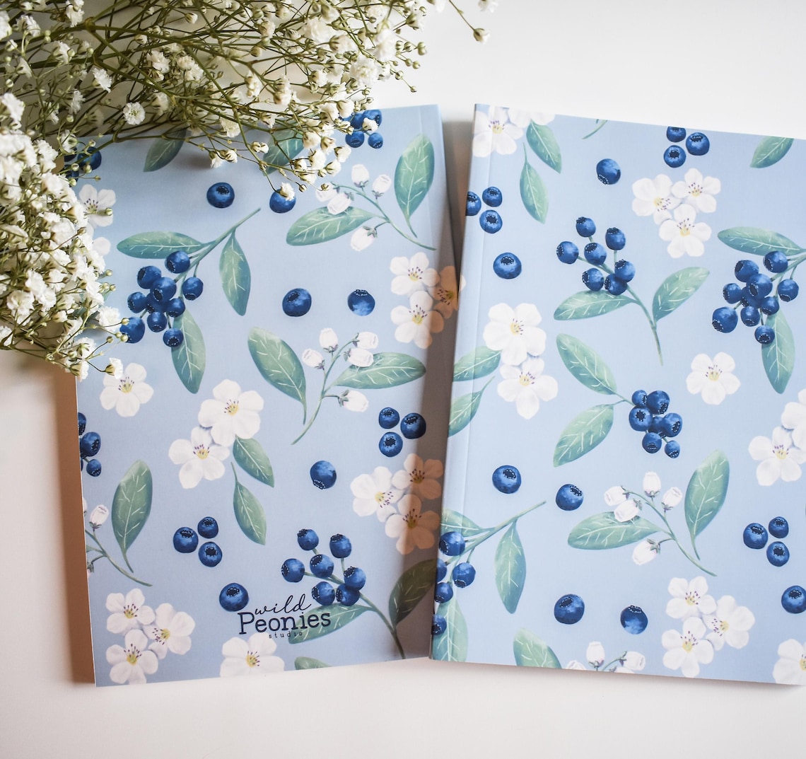 Blueberry Bunches Journal || Soft Cover Notebook Journal for Women ...