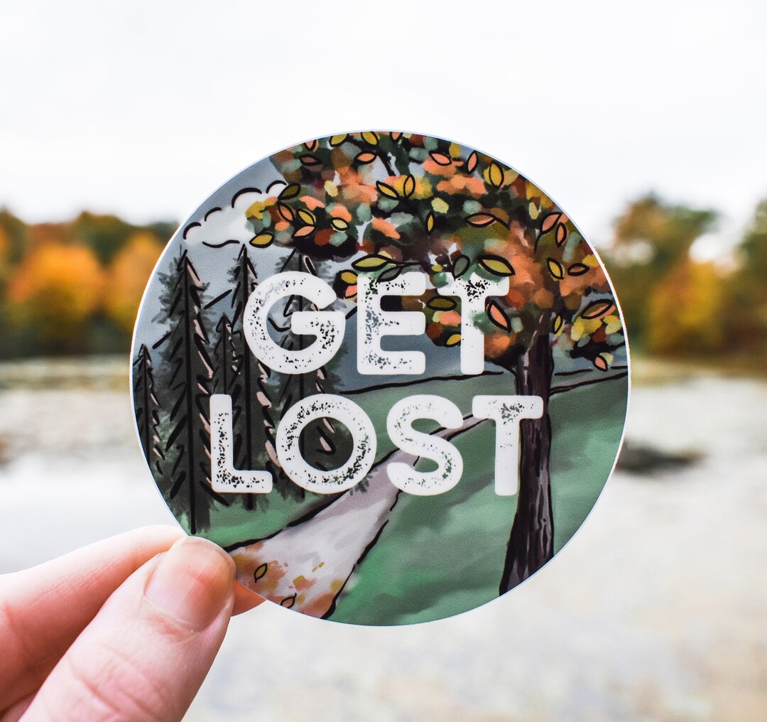 Get Lost Vinyl Sticker || Funny Hiking Stickers Outdoor Nature Sticker ...