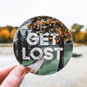 Get Lost Vinyl Sticker || Funny Hiking Stickers Outdoor Nature Sticker ...