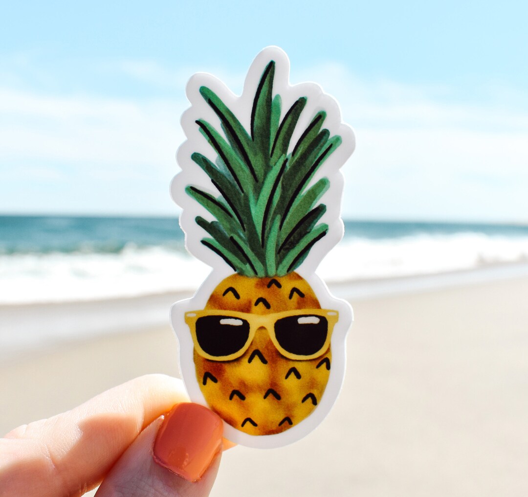 Cool Pineapple Vinyl Sticker || Ocean Stickers Surf Sticker Summer ...