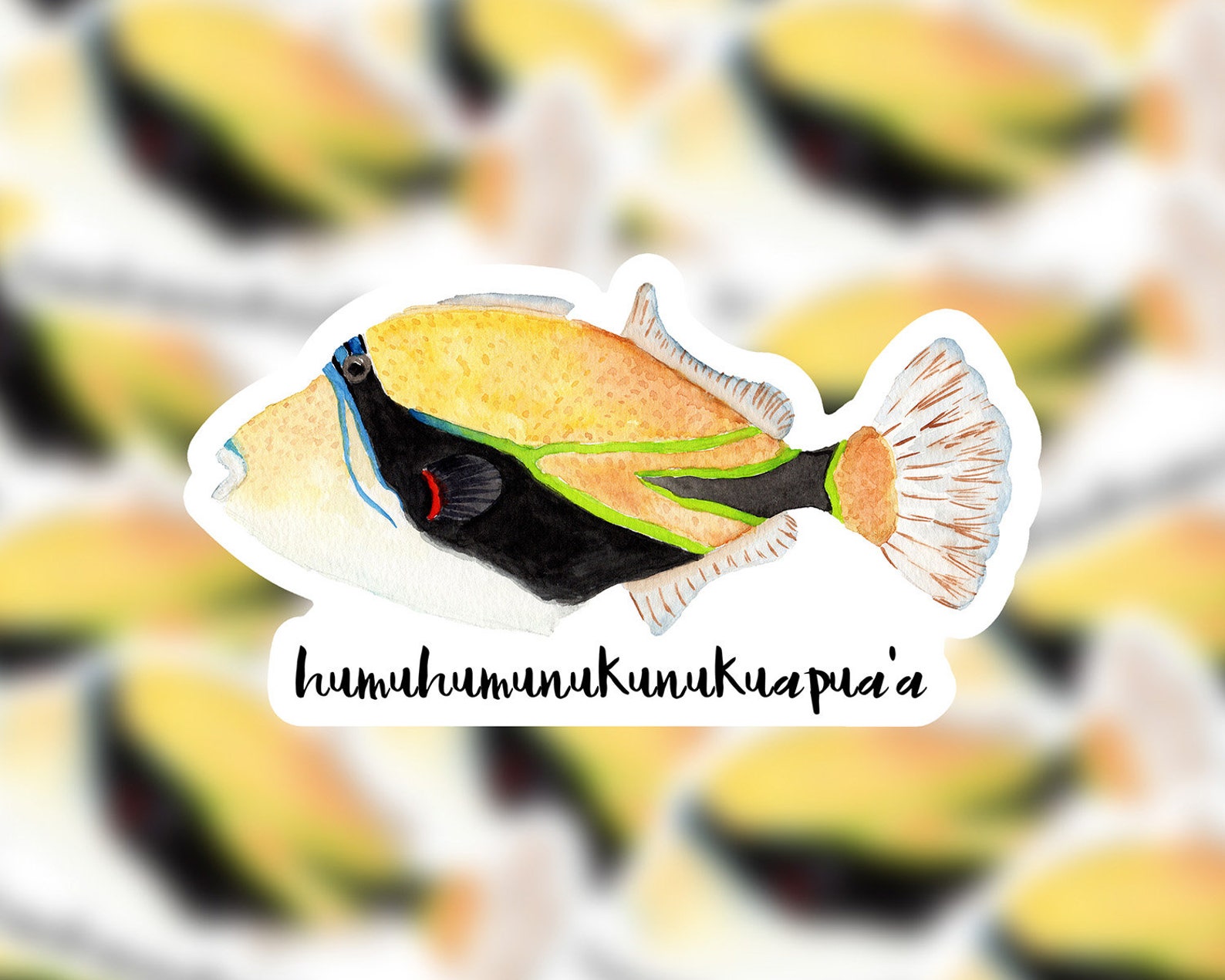 Hawaiian Humu Fish Vinyl Sticker Ocean Stickers Surf - Etsy