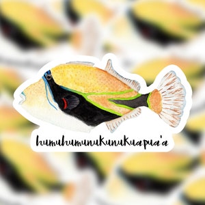 Hawaiian Humu Fish Vinyl Sticker Ocean Stickers Surf - Etsy