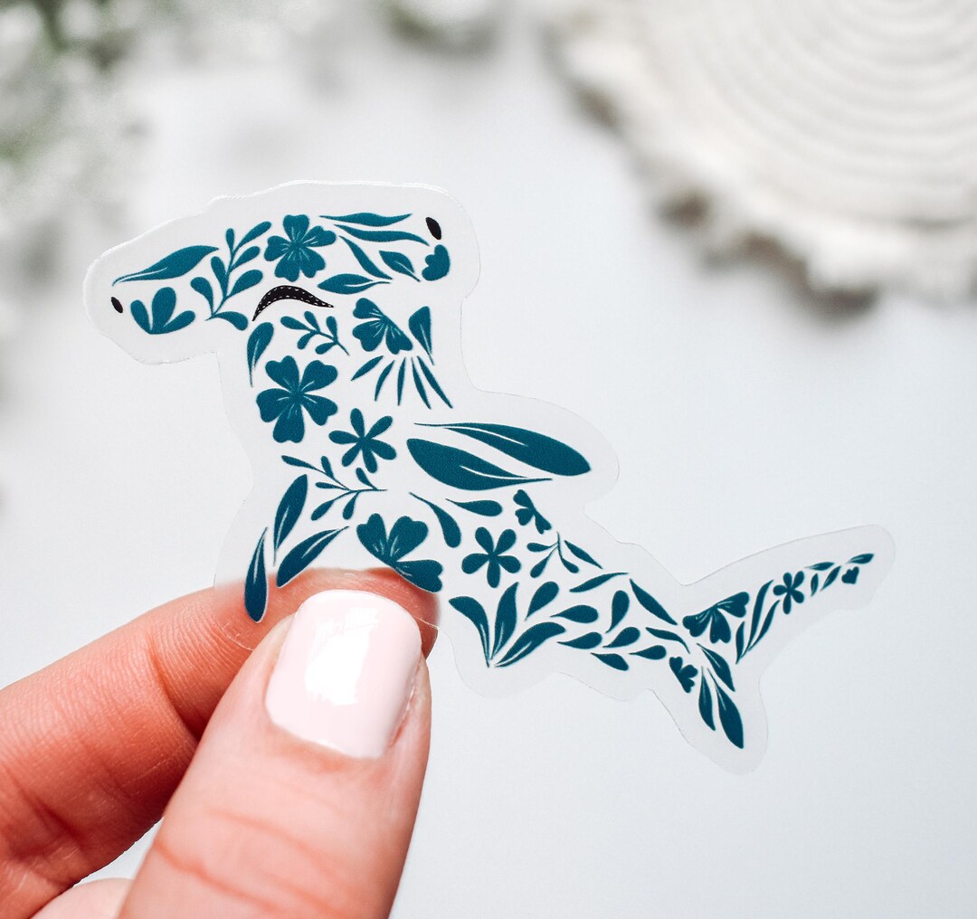 Hammerhead Shark Clear Vinyl Sticker || Ocean Sticker Surf Sticker ...