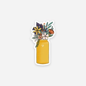 Water Bottle Flowers Vinyl Sticker || Hiking Stickers Outdoor Nature ...