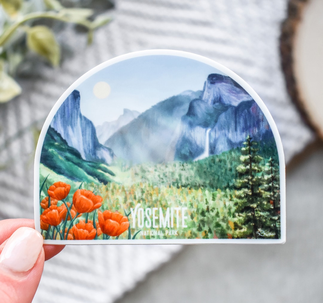 Yosemite National Park Vinyl Sticker || Hiking Stickers Outdoor Nature ...