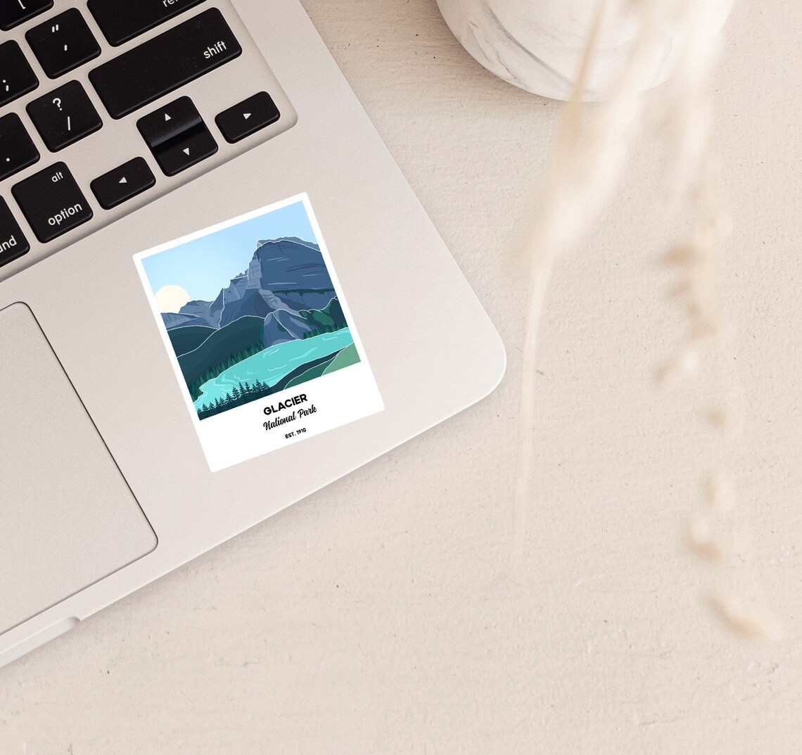 Glacier National Park "instant Photo" Vinyl Sticker || Hiking Stickers ...