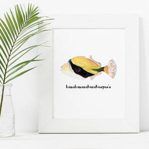 Hawaiian Humu Fish Art Print || Ocean Theme Wall Art Beach Decor ...
