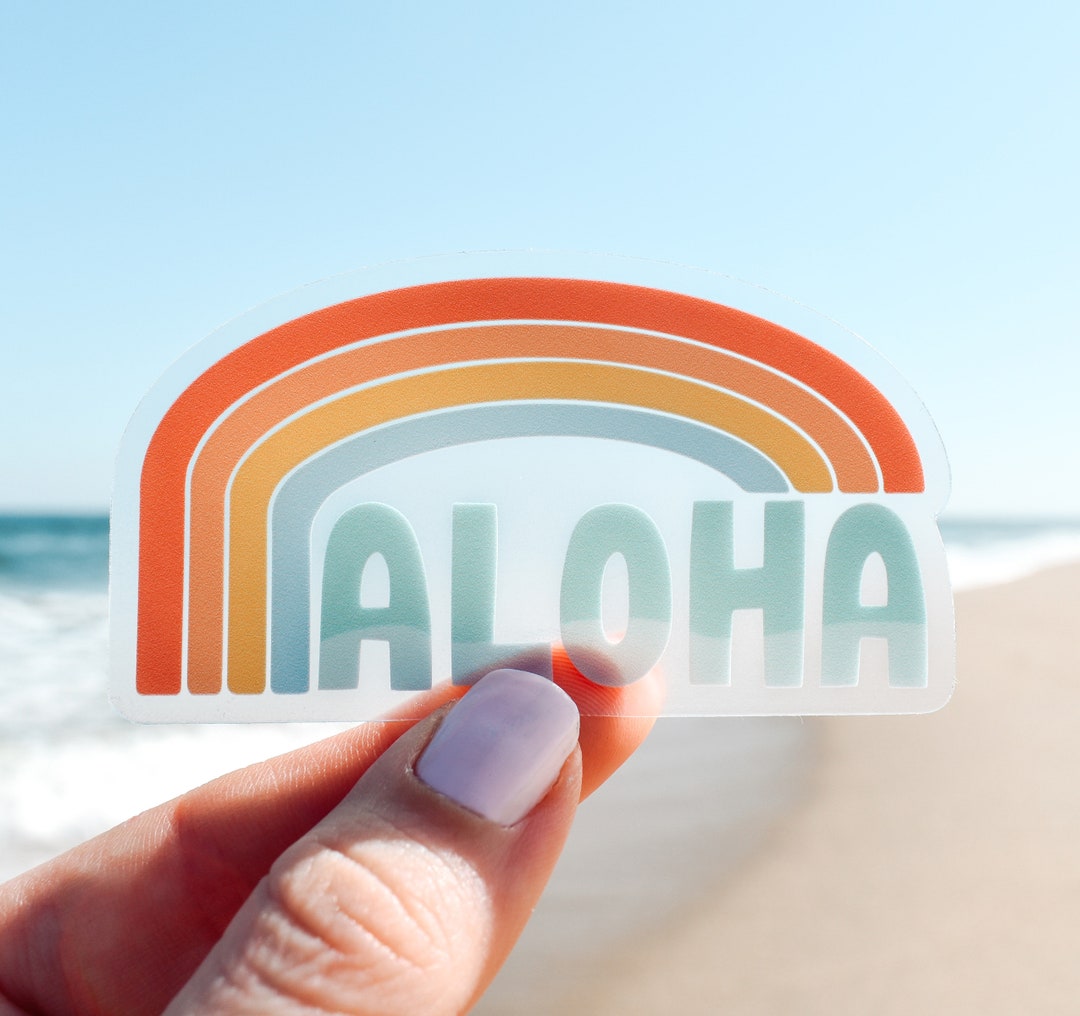Aloha Clear Vinyl Sticker || Ocean Stickers Surf Sticker Summer Decor ...