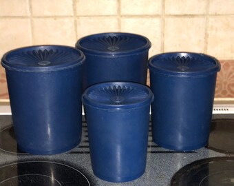 Tupperware Blue Canisters | Etsy