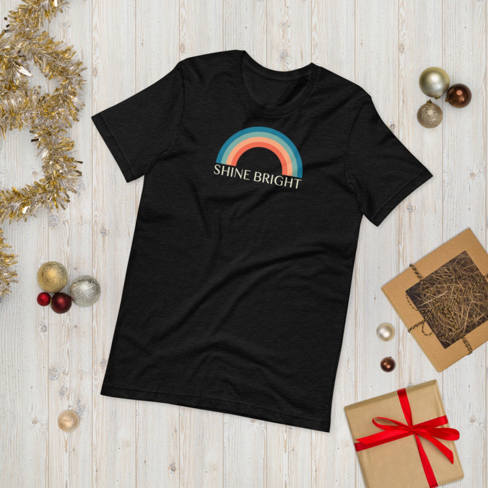 Shine Bright Rainbow T-shirt UNISEX FIT Cute Shirt Positive Quote Shirt ...
