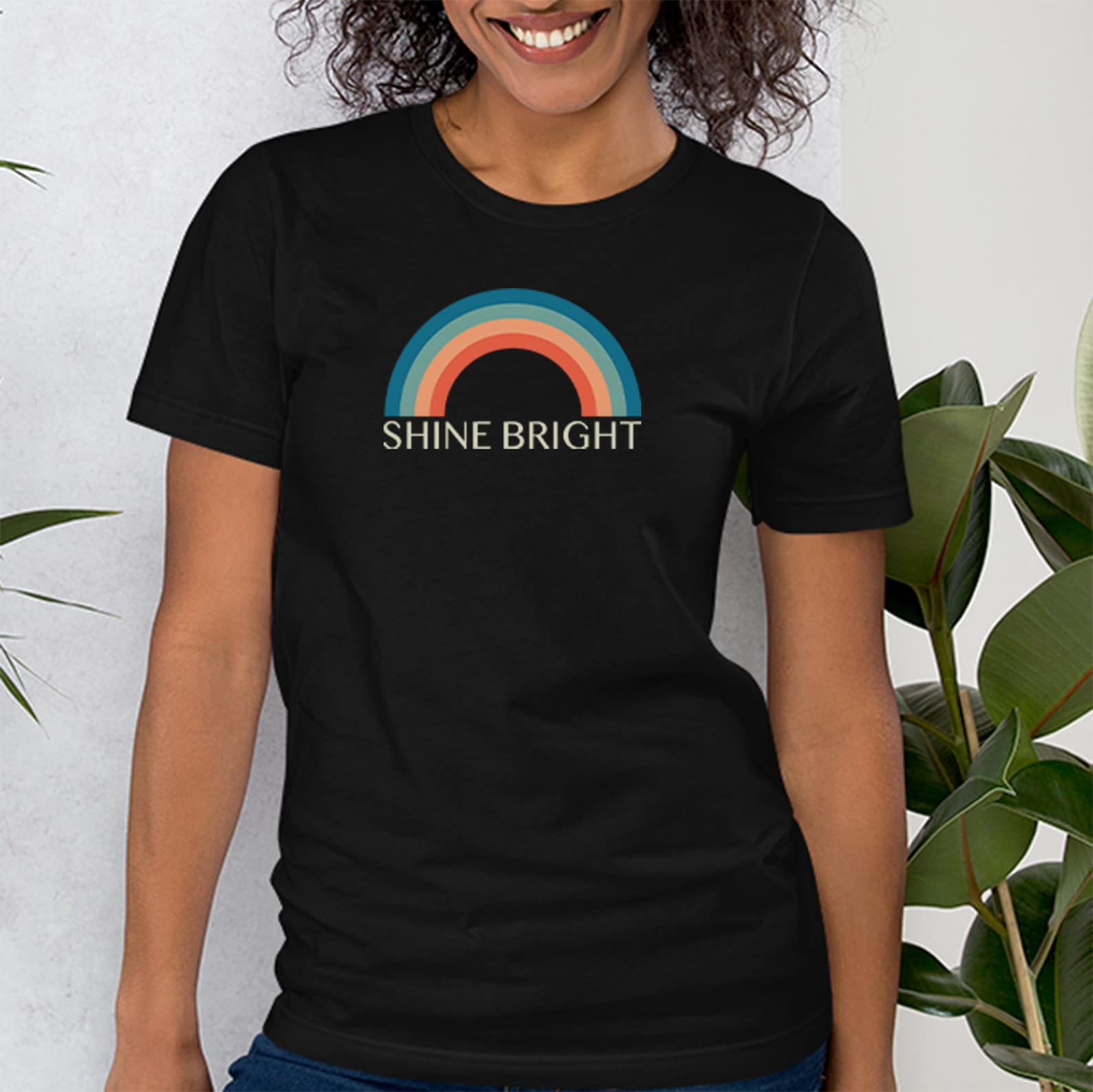 Shine Bright Rainbow T-shirt UNISEX FIT Cute Shirt Positive Quote Shirt ...