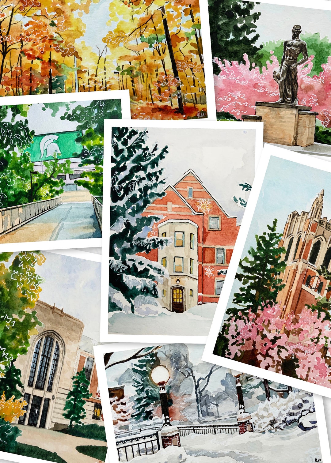 EN SOLDES Tirages à prix réduit avec bordures, MSU et UofM Border Print ...