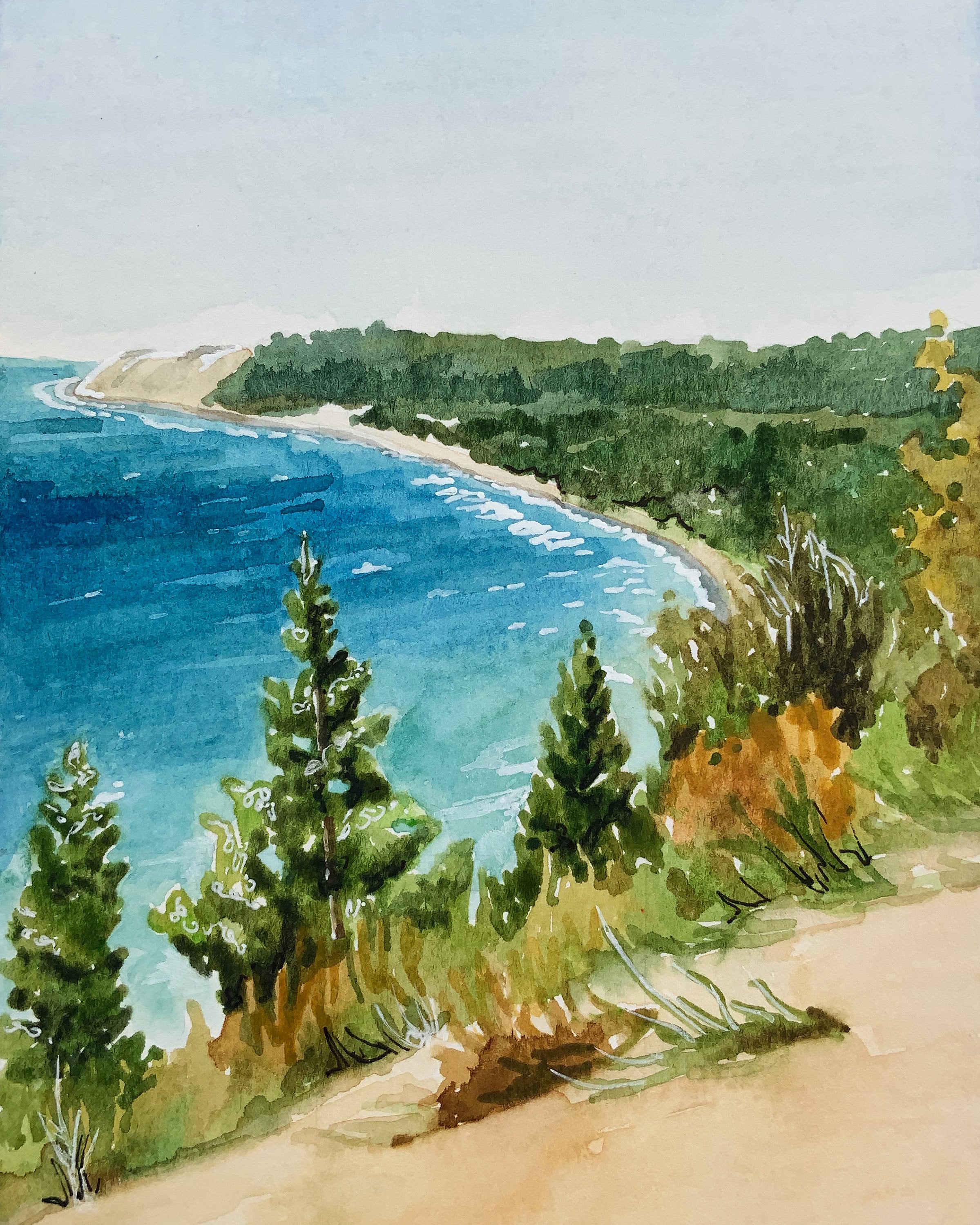 Sleeping Bear Dunes National Lakeshore Print, Michigan Hand-made Real ...