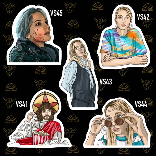 Eve & Villanelle Killing Eve Hand Drawn Outfit Stickers 4 Pack - Etsy