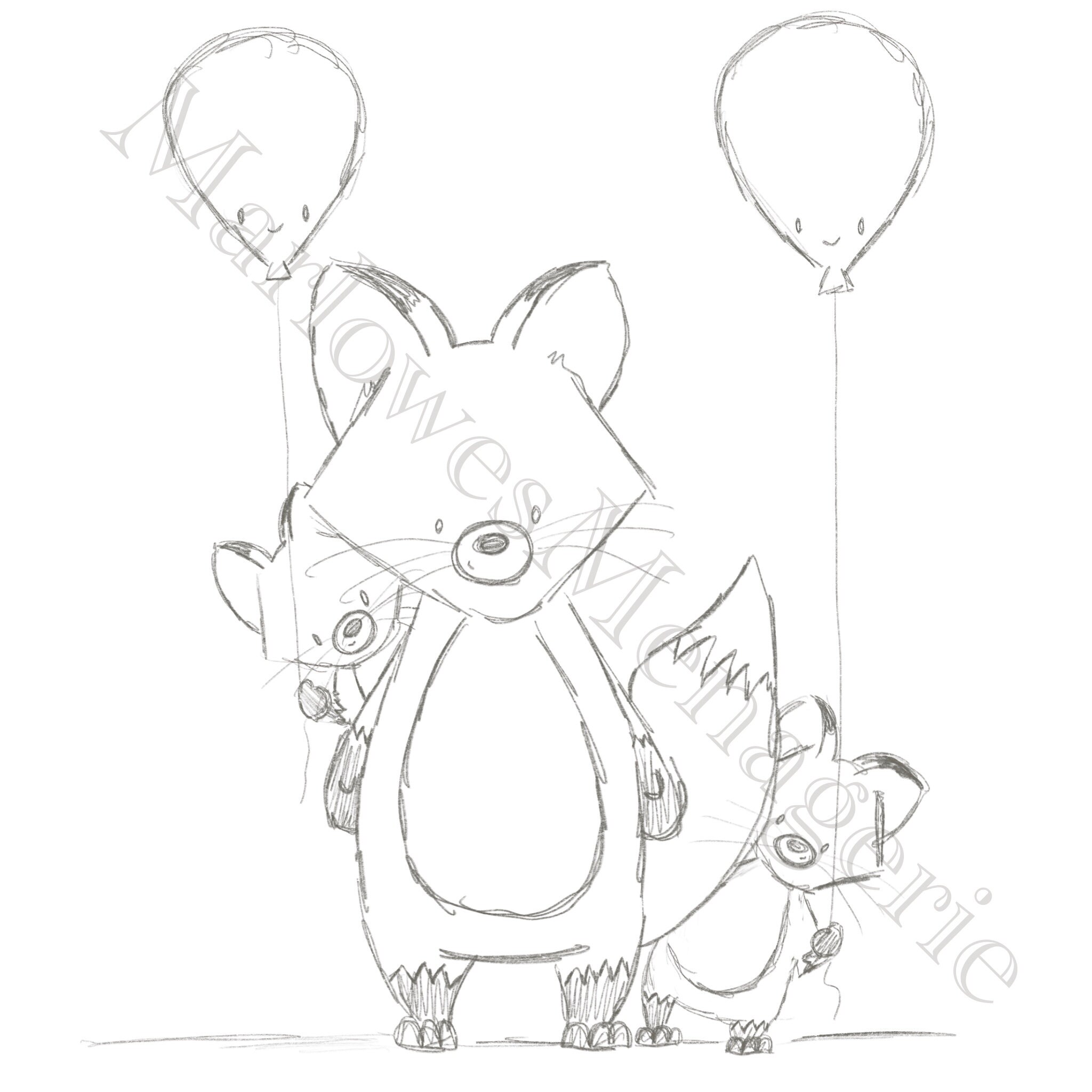 Printable Coloring Sheet: Fox Trio - Etsy