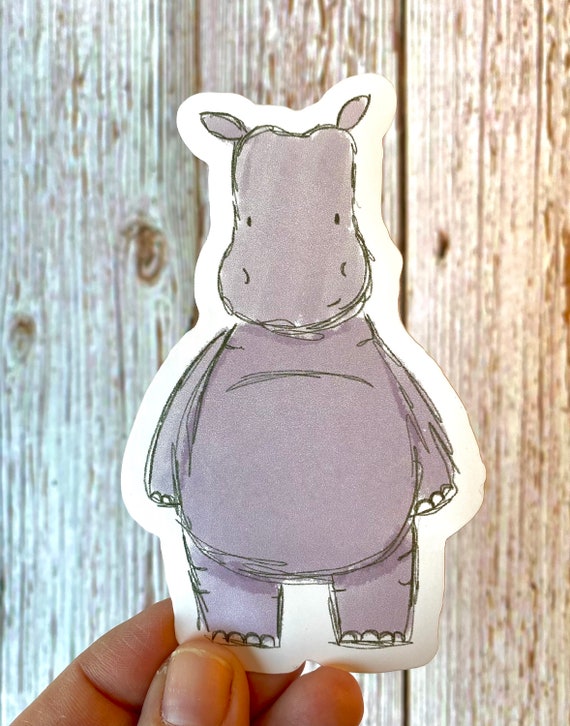 Vinyl Hippo Sticker/laptop Decal/water Bottle Sticker | Etsy