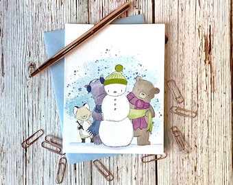 Hoppy Holidays Frogs Cute Christmas Card Frogs Funny Holiday Card ...