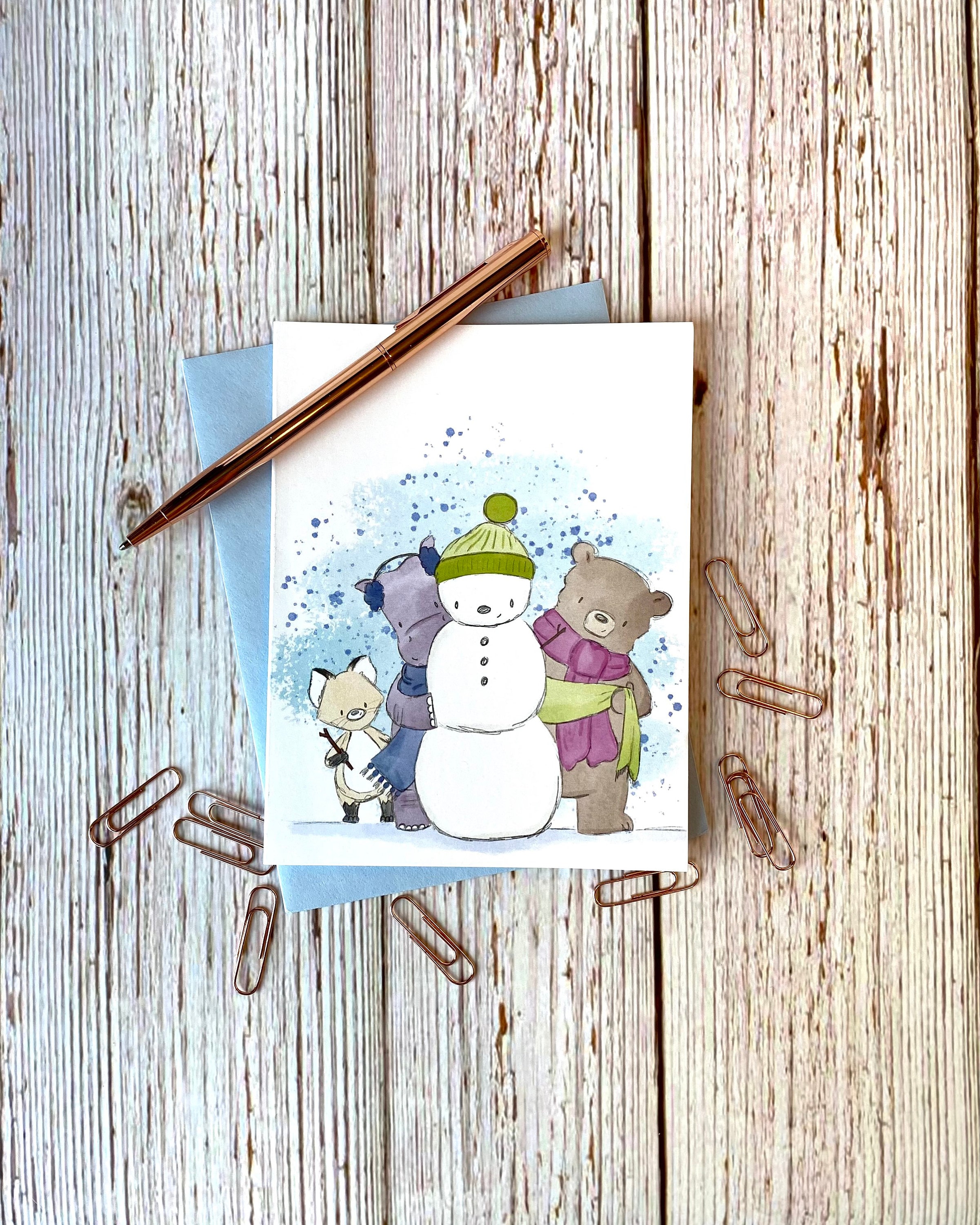 Christmas/winter Holiday Greeting Card 12-pack - Etsy