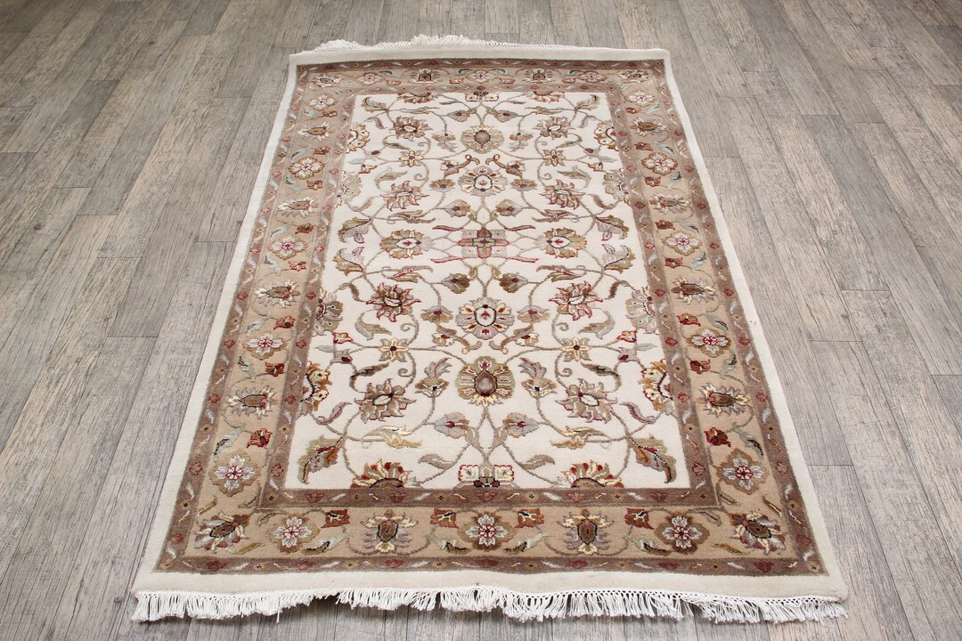 4x6 Feet Handmade Wool Silk Area Rug - Etsy