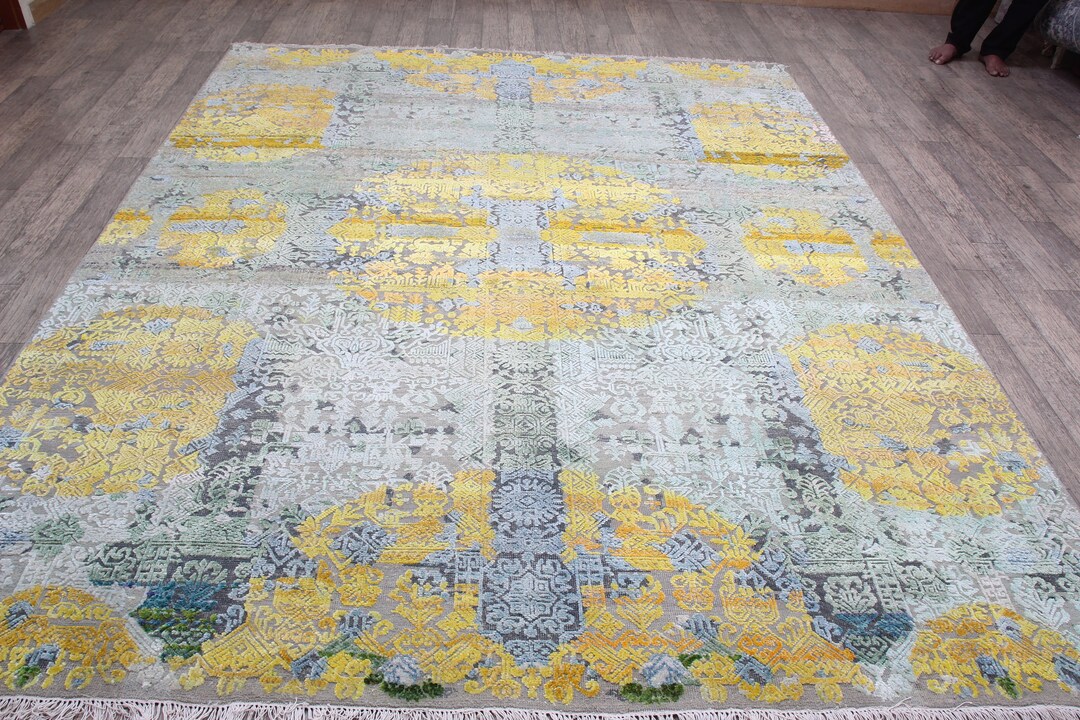 8x10 Sari Silk Rug , Modern Carpet , One of A Kind Rug - Etsy