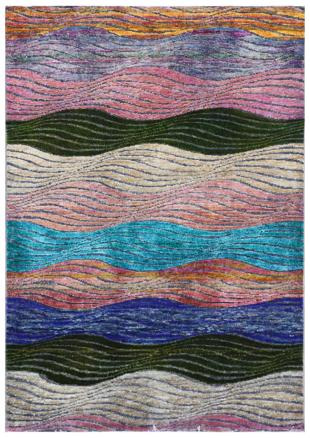 5x7 Feet Rug , Sari Silk Rug,one of A Kind Rug, Blue Silk Rug ,150x220 ...