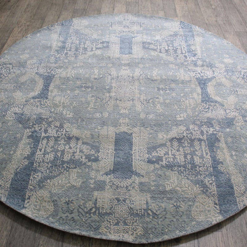 Blue Round Rug - Etsy