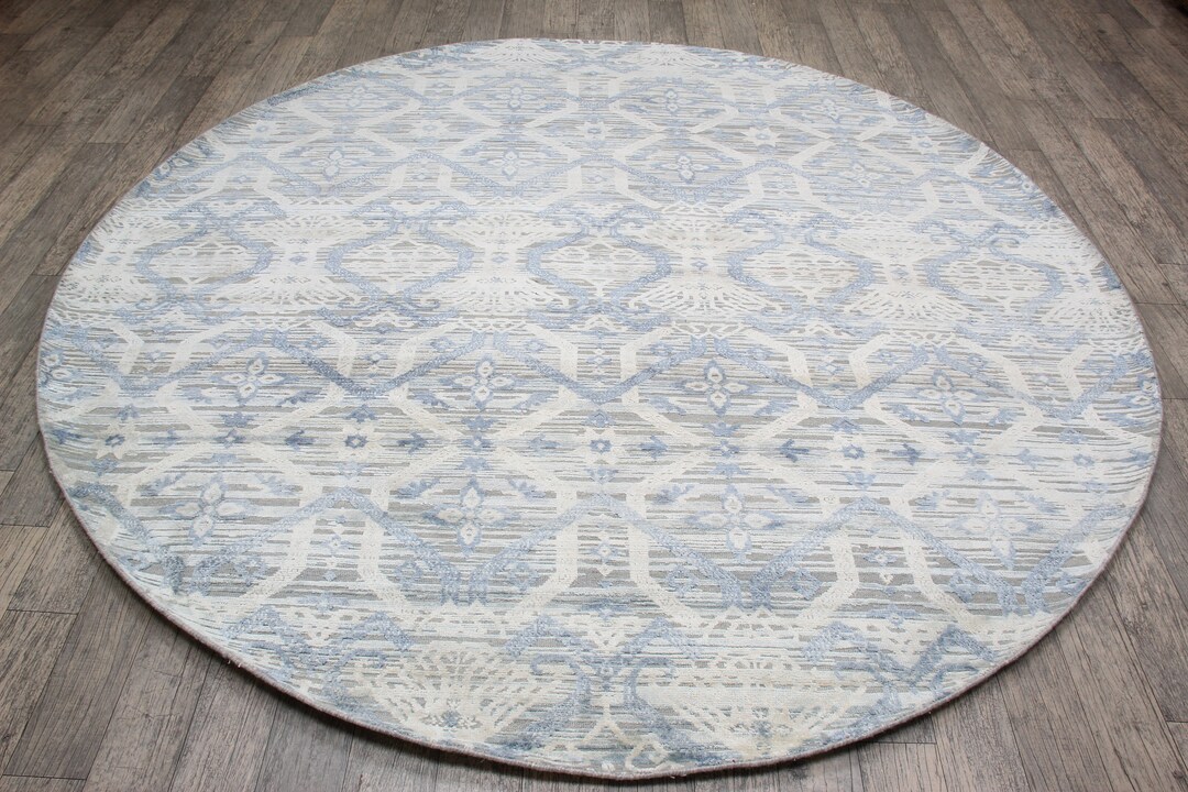 8x8 Round Handmade Rug ,handmade Pastel Colours Silk Carpet,vintage ...