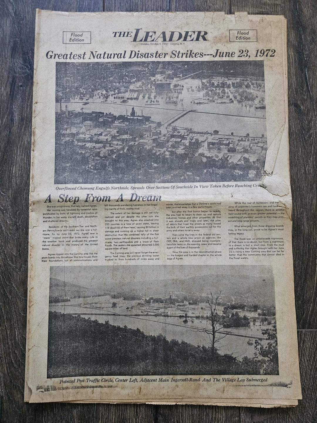 Vintage Newspaper Ephemera - Special "flood Edition" From the Leader ...