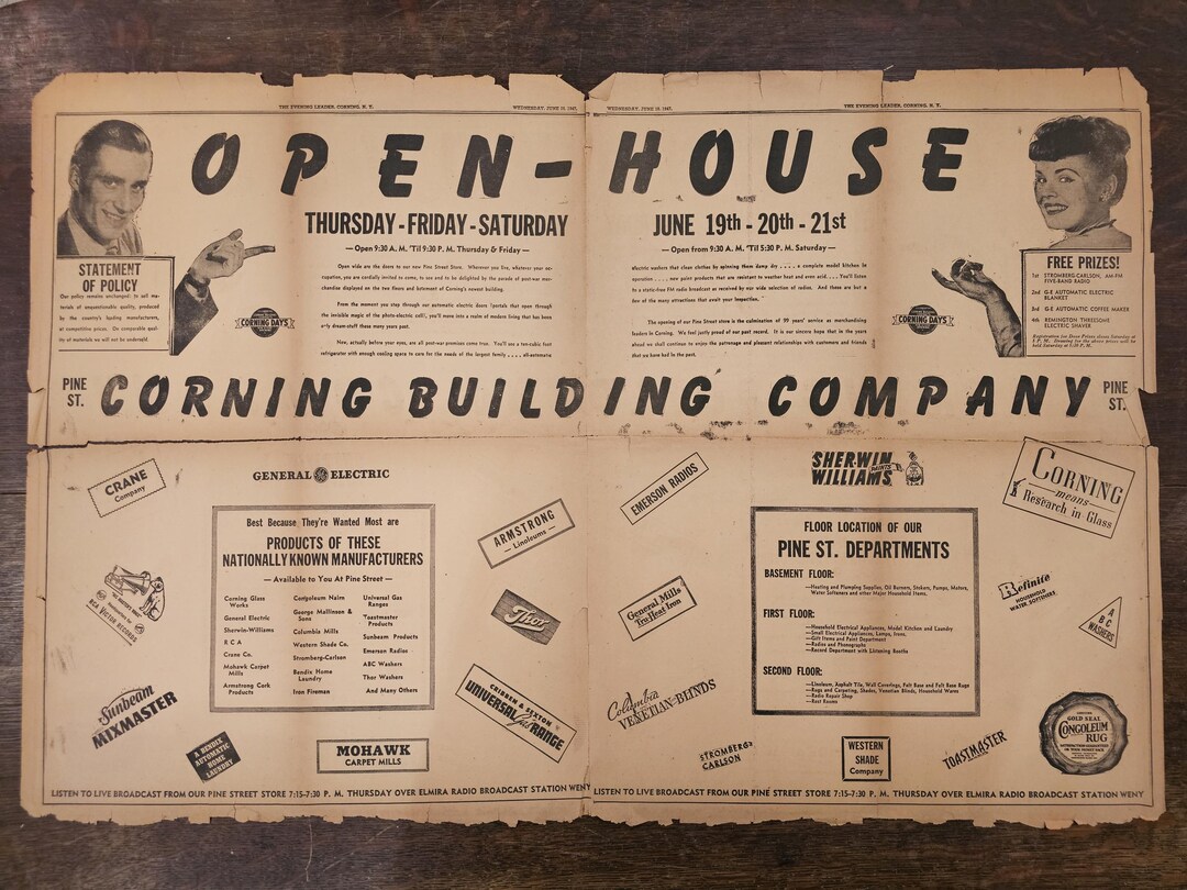 Vintage Newspaper Ephemera - June 18, 1947 - the Evening Leader ...