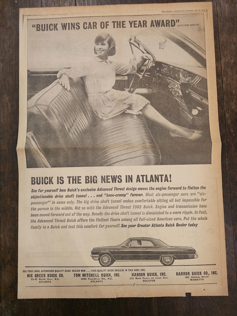Vintage Newspaper Ephemera Bundle of Early 1960s Newspaper Car ...