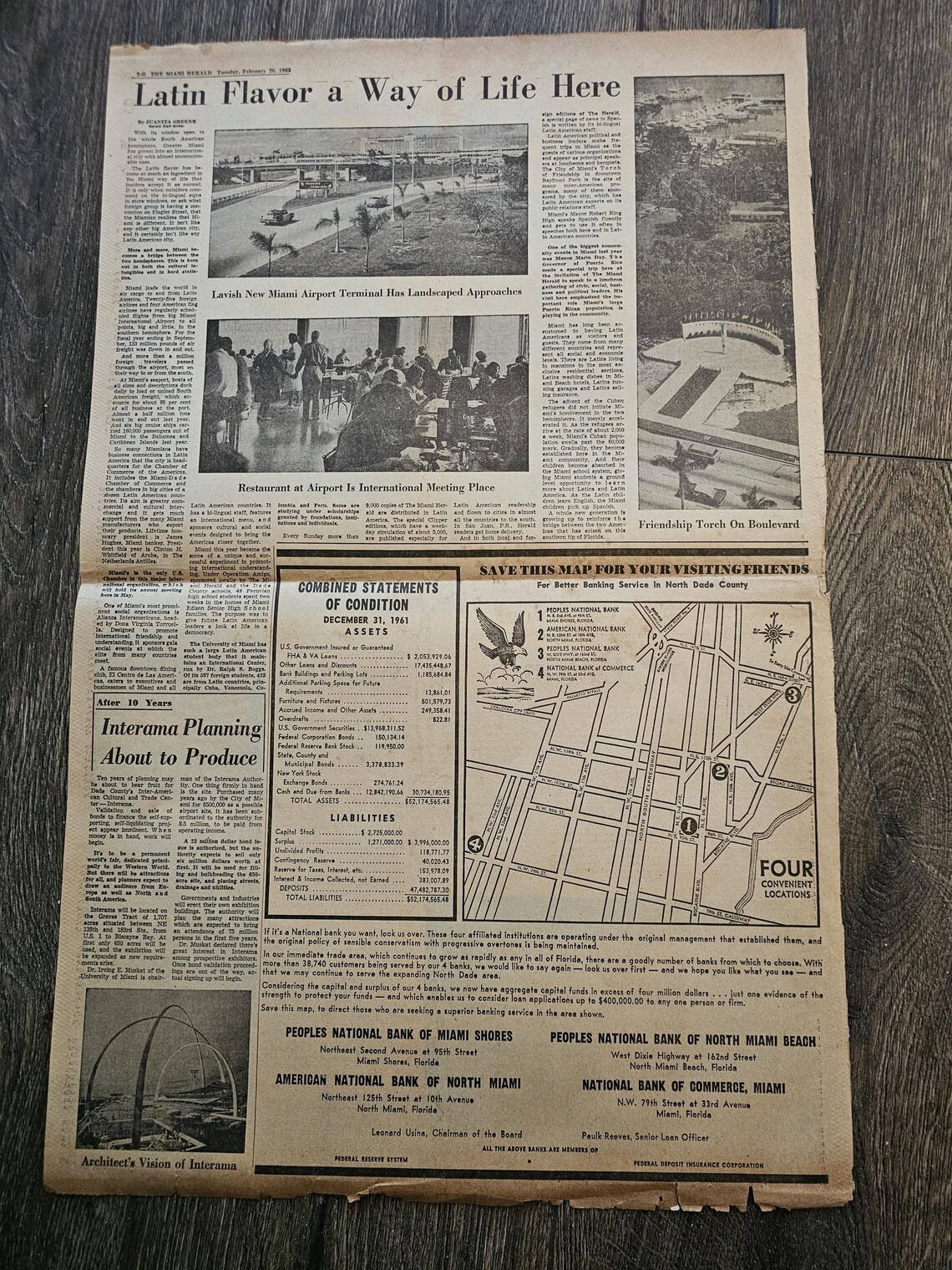 Vintage Newspaper Ephemera - the Miami Herald - February 20, 1962 ...