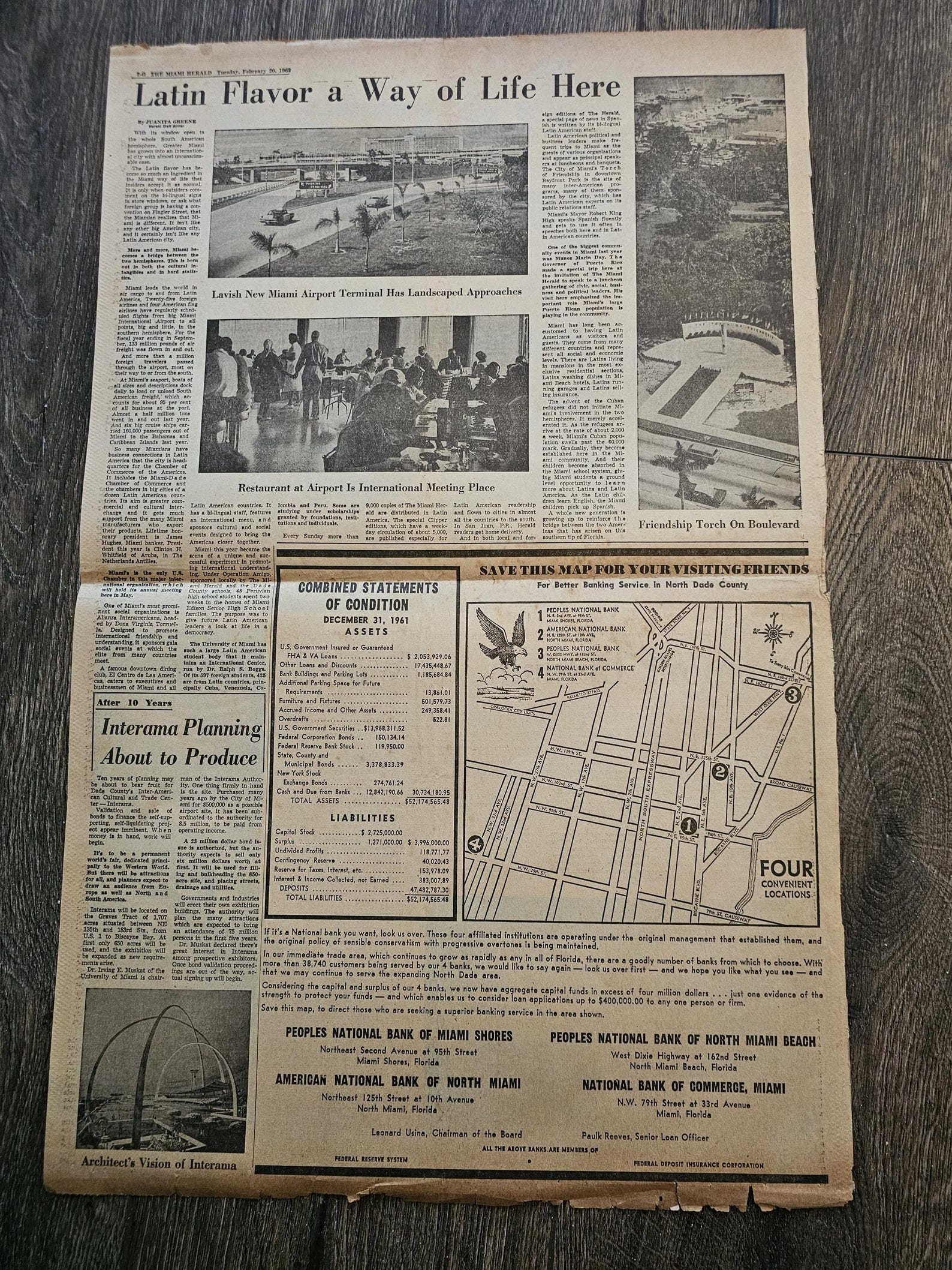 Vintage Newspaper Ephemera - the Miami Herald - February 20, 1962 ...