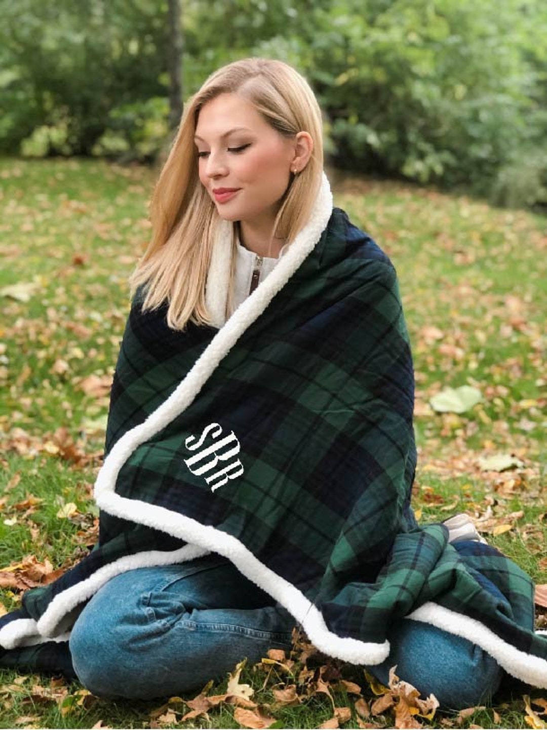 Personalized Embroidered Monogram Sherpa Blanket | Monogram Sherpa ...