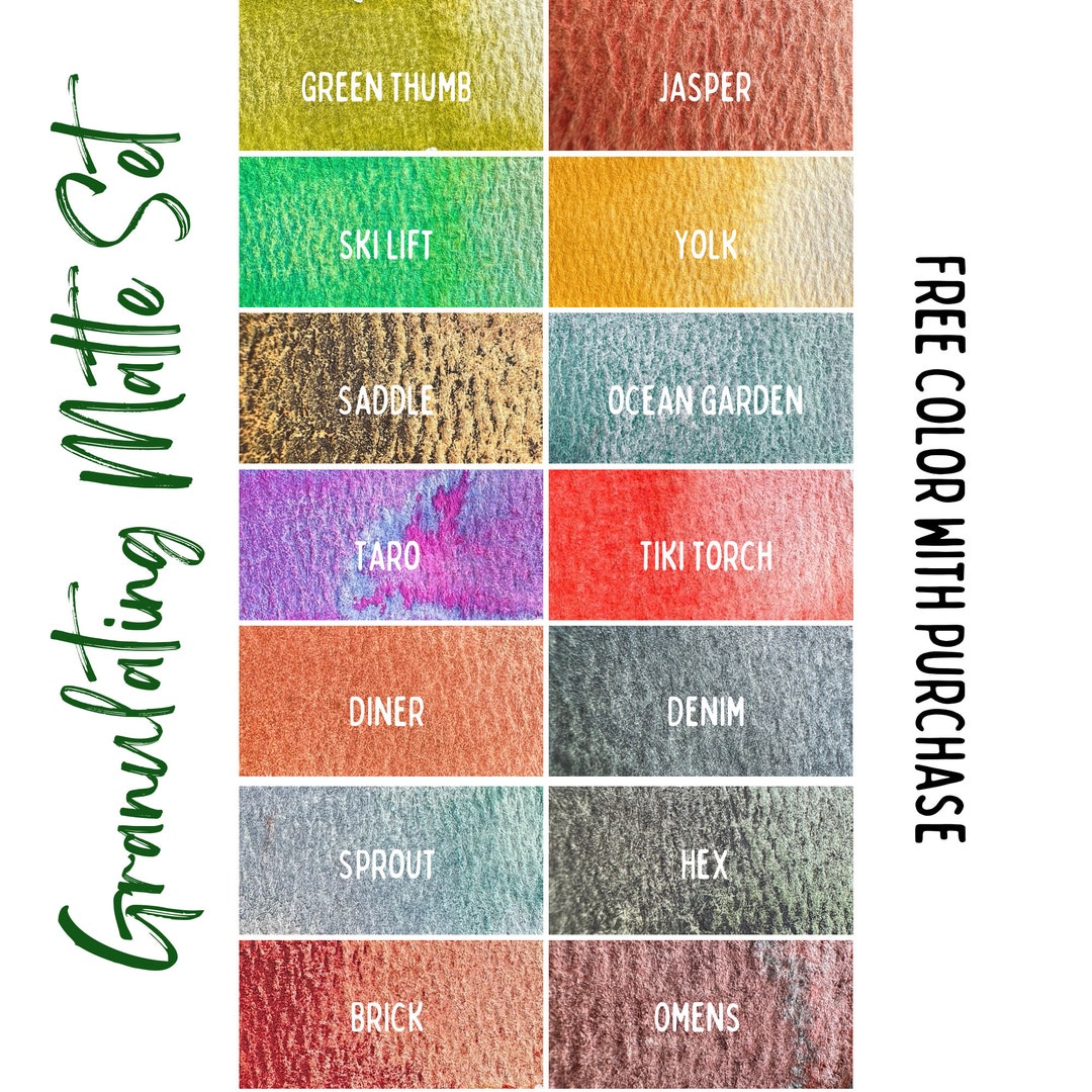 Granulating Matte SET | Handmade Watercolors | Handmade Paint ...
