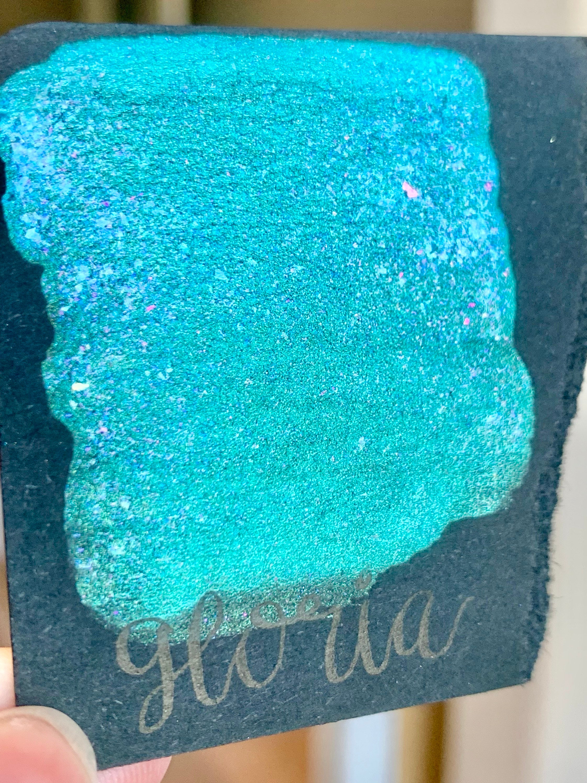 Teal With Purple Flake Gloria Handmade Watercolors - Etsy