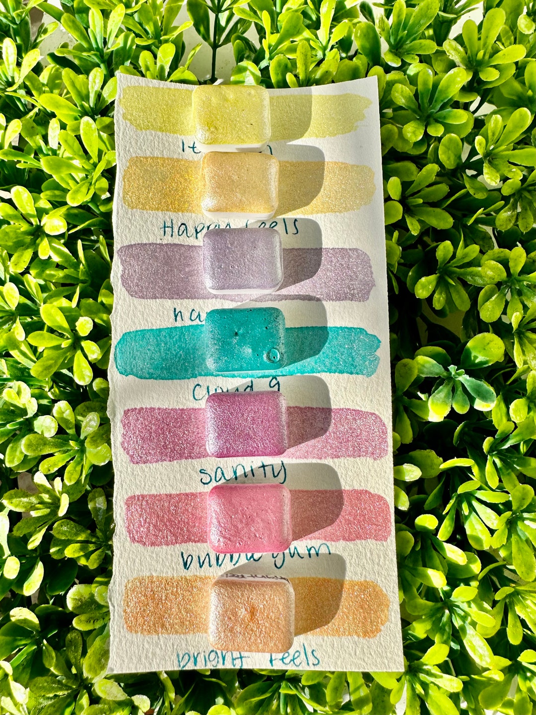 Happy Quarter Pan Set | Handmade Watercolors | Handmade Paint ...