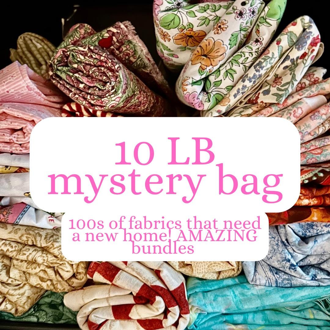 MYSTERY Fabric 10 POUNDS No Repeat Fabric Bundle Fabric Grab Bag ...
