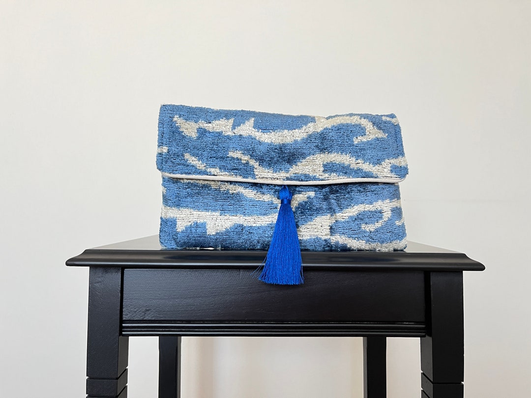 Ocean Ikat Bag | Ikat Clutch Bag | Clutch Bag | Evening Bag | Ikat Bag ...
