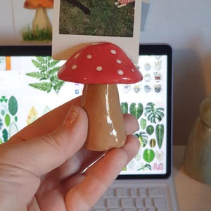 Ceramic Note Card Holder, Photocard Holder, Ceramic Mushroom , Photo ...