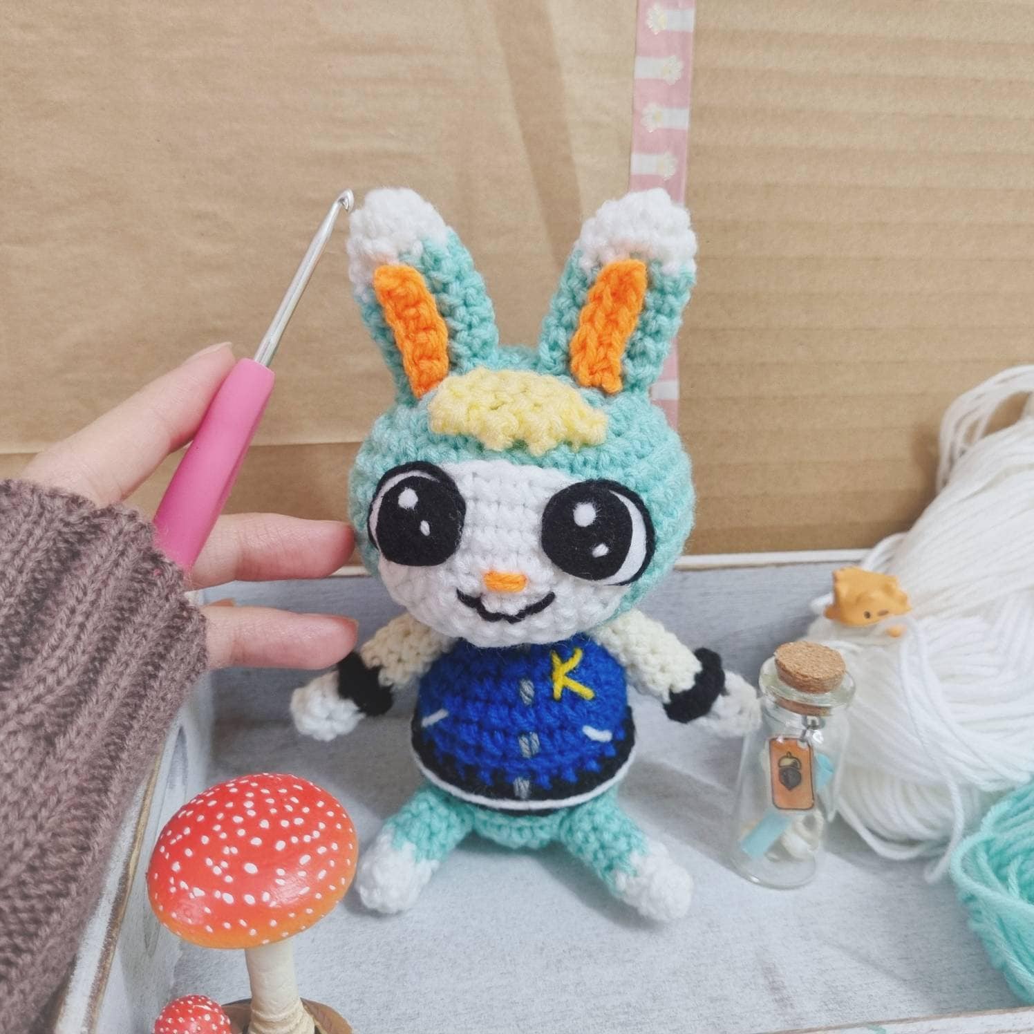 Toys Animal Crossing Villager Sasha the Rabbit Amigurumi Crochet Plush ...