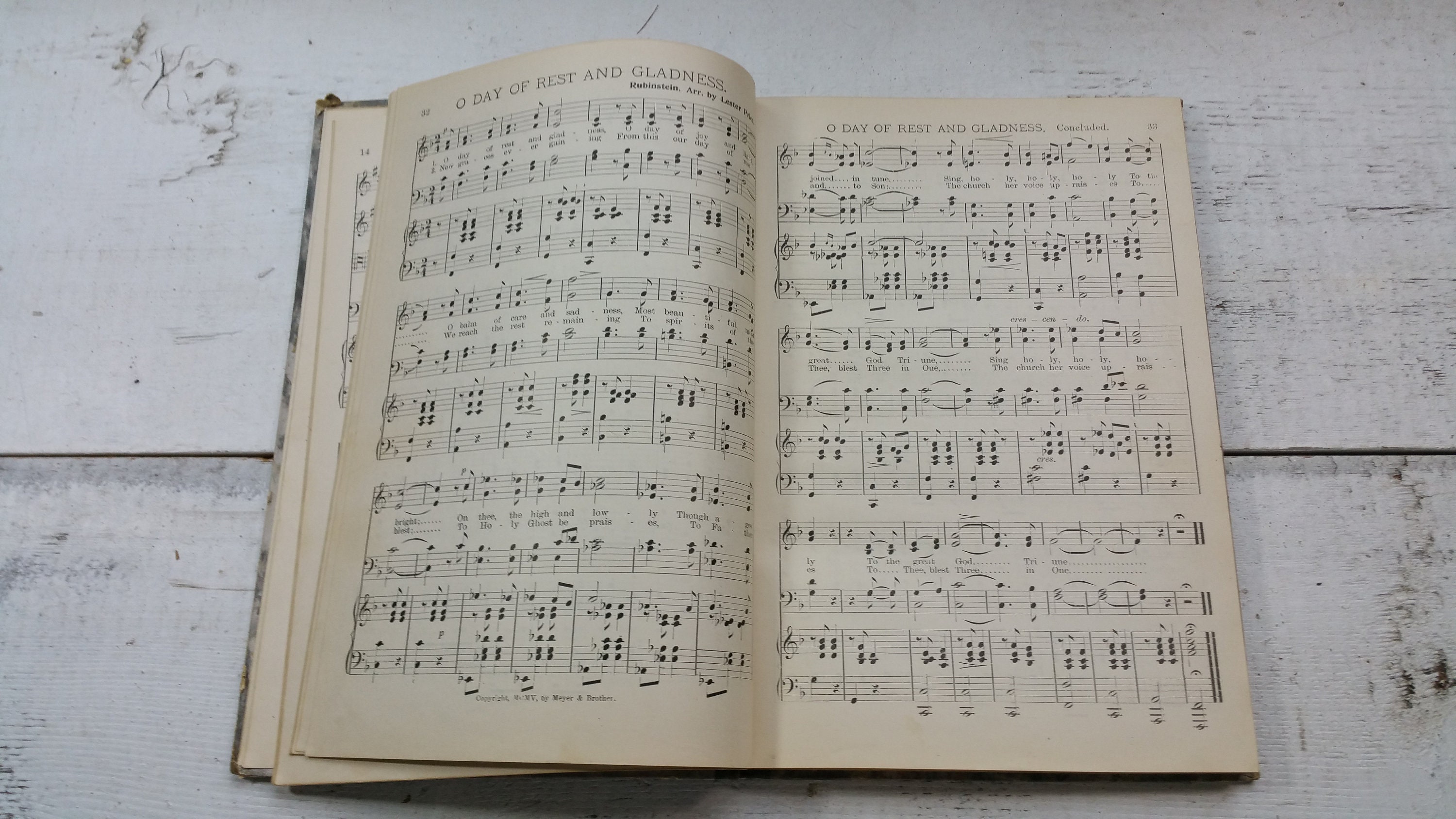 1905 Gospel Anthems 4 Antique Old Book Religious Songs Music Antique ...