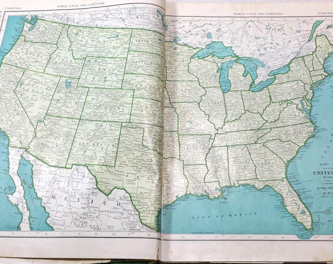 1923 Atlas of the World & Gazetteer Vintage Maps Travel Countries ...
