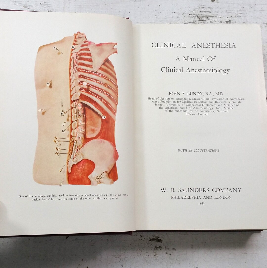 1942 Clinical Anesthesia John Silas Lundy Antique Doctor Illustrations ...