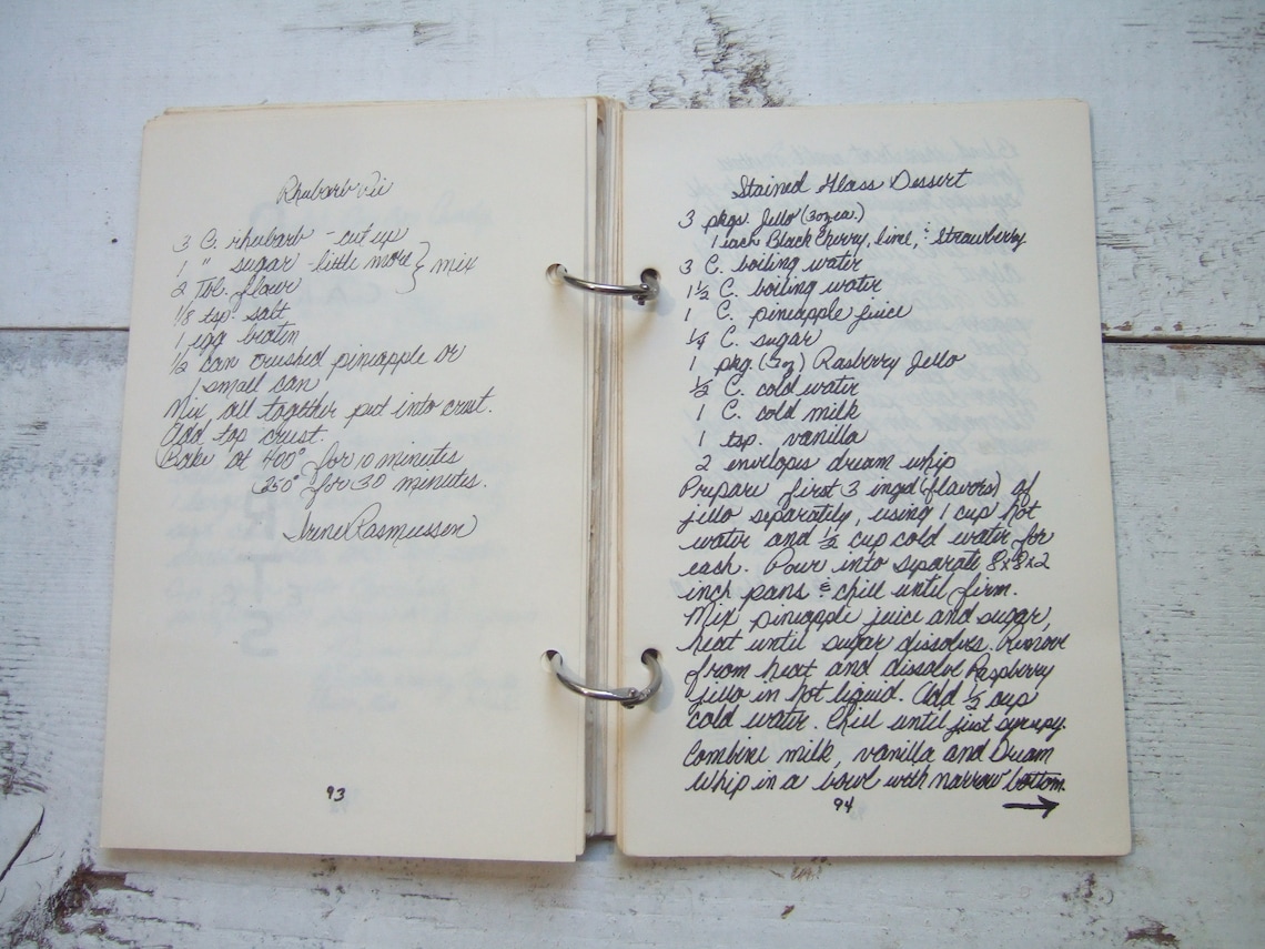 Vintage Copied Handwritten Recipes Cookbook Minnesota A | Etsy