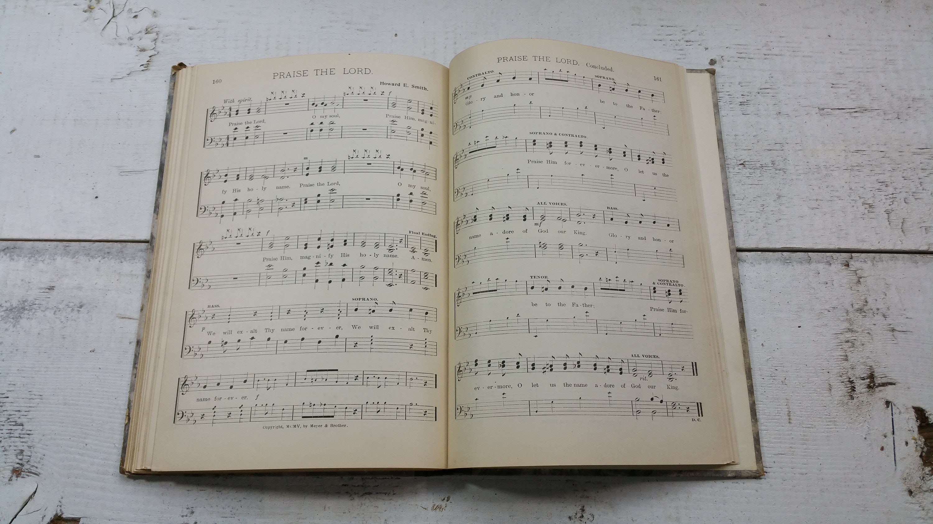 1905 Gospel Anthems 4 Antique Old Book Religious Songs Music Antique ...